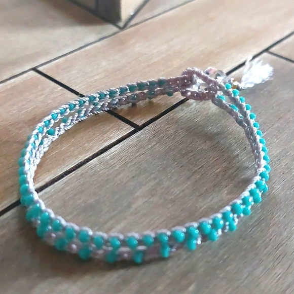Hand Crafted | Jewelry | Handcrafted Bead Crochet Bracelet In Turquoise ...